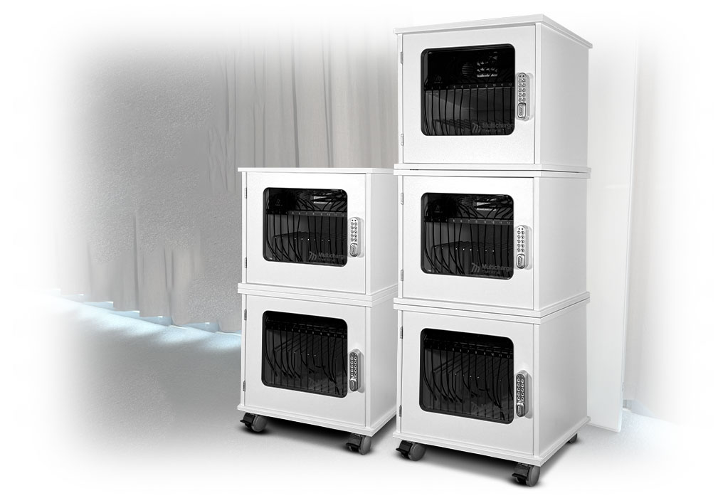 Charging Cabinet for Multiple Tablets & Phones, USB-A White
