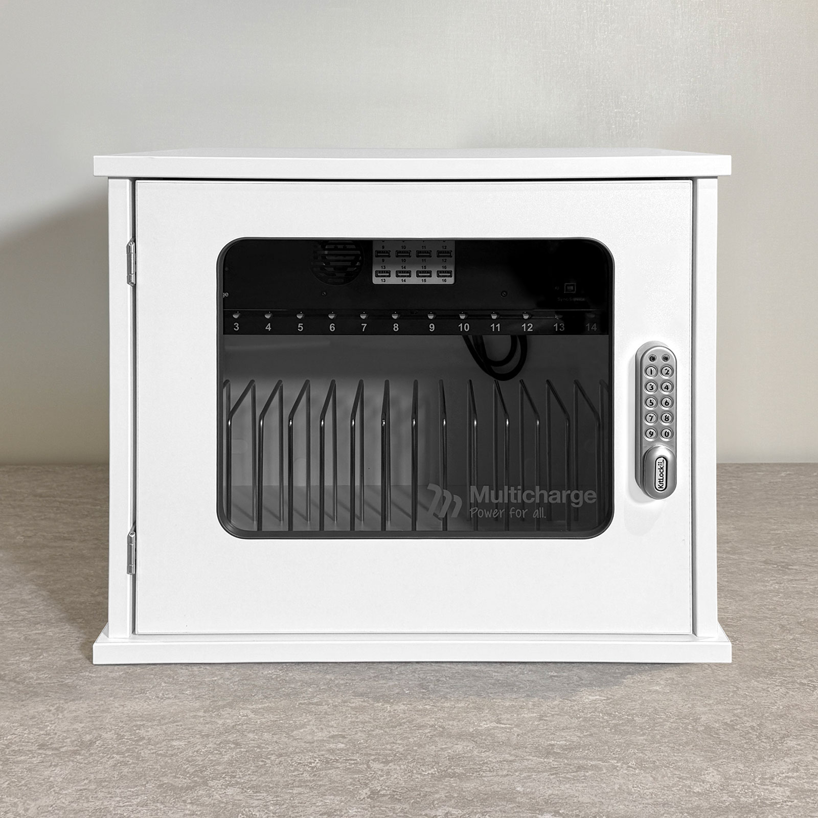 Charging Cabinet for Multiple Tablets & Phones, USB-A White